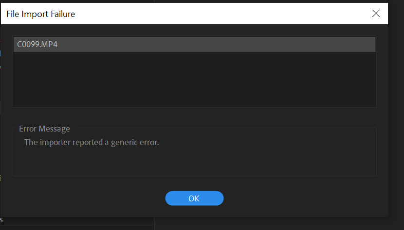 Premiere CC 2019 "Generic Error" When Relinking Fi... - Adobe Product ...