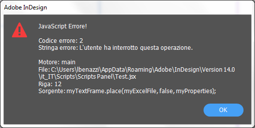 Solved: Place Excel file in textFrame without showing opti... - Adobe Community - 10264527