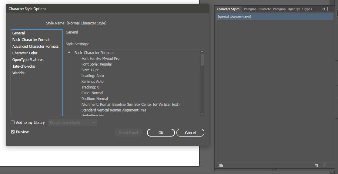 How to set DEFAULT Character and Paragraph setting... - Adobe Community ...