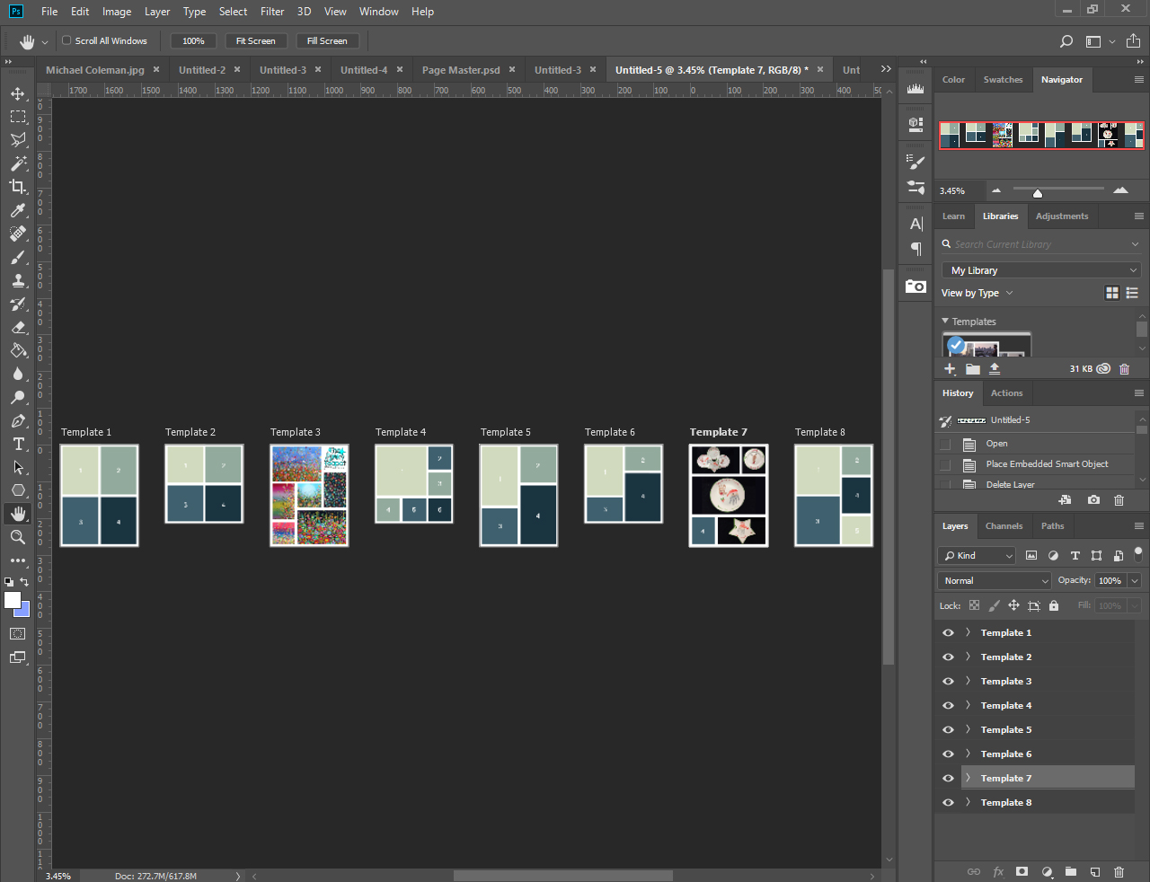 Downloaded Collage Template has several layouts - Adobe Product ...