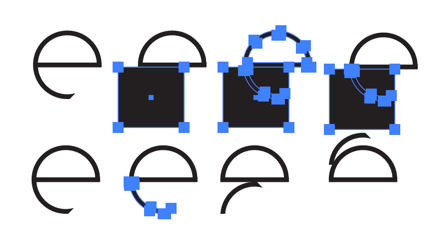 How to flip tail of letter "e" - Adobe Community - 10412343