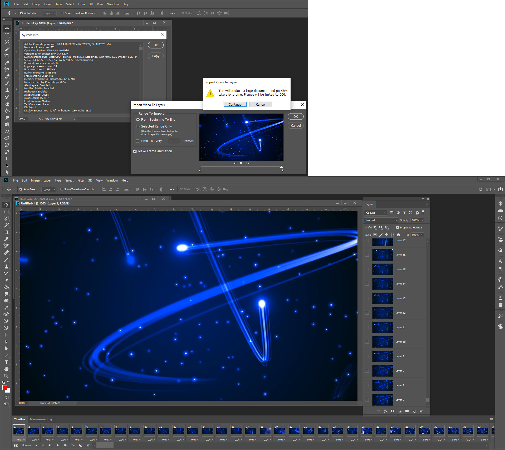 "Import Frames to Layers" shows frozen clip - Adobe Support Community ...