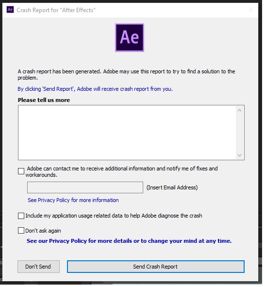 After Effects Issue not responding - Adobe Community - 10436574