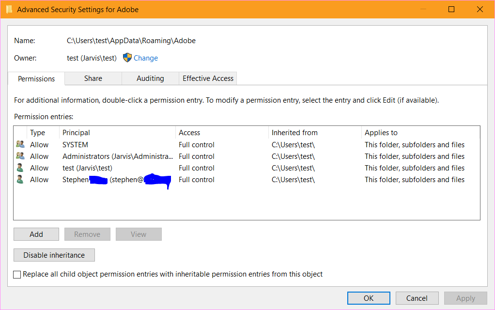 Solved: Permissions problems with AE 16.1.1 and Windows 10 - Adobe Product Community - 10536655