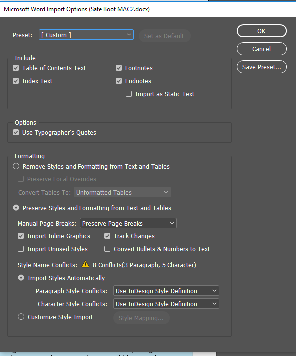 InDesign 2019 crashing while placing a word file o... - Adobe Product ...