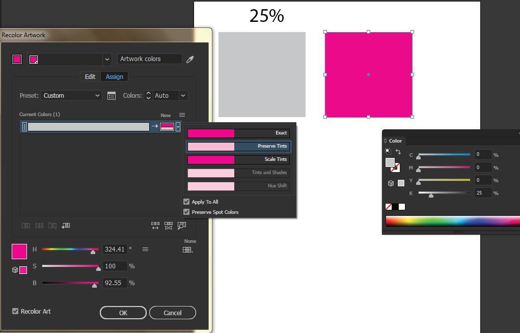 Solved: How to recolor a tinted (screened) artwork without... - Adobe ...