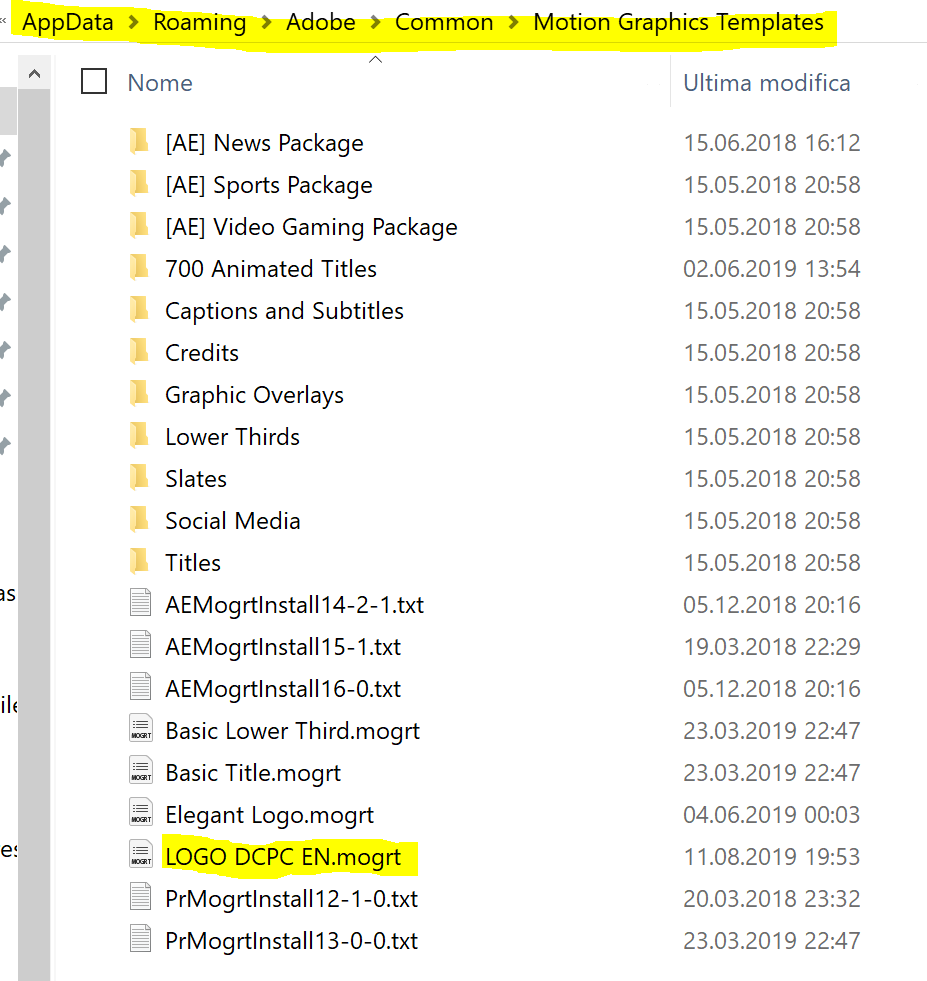 Solved: Imported .mogrt files doesn’t appear in Essential ... - Adobe ...
