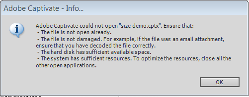 Receive Error When Attempting To Open Captivate 6 Adobe Community