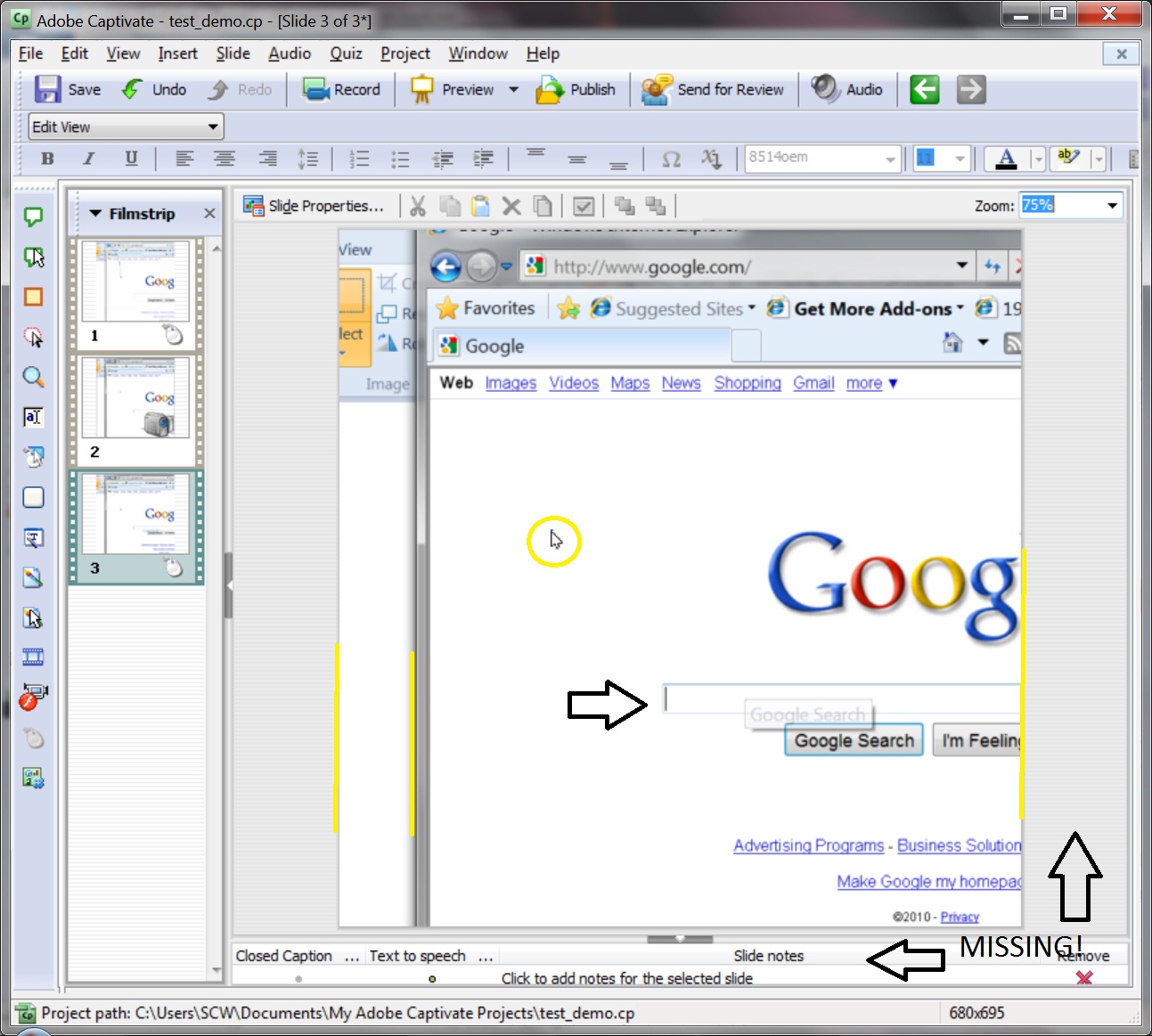 Capture border, mouse movements and screen area sh... - Adobe Product ...