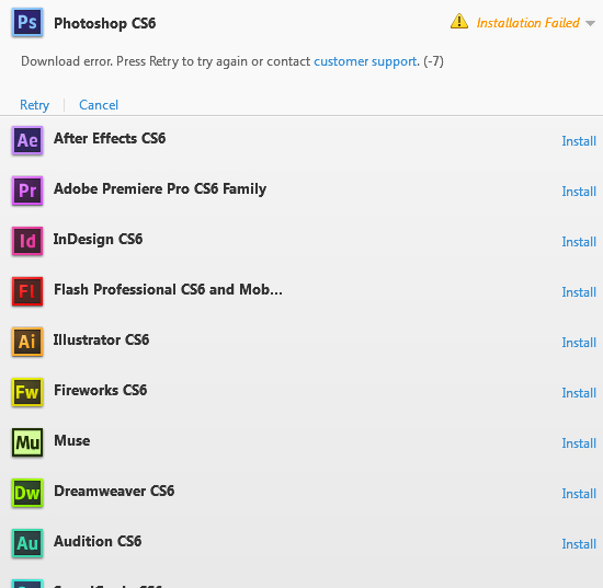Creative Cloud Installation Failed Download Error ... - Adobe Product ...