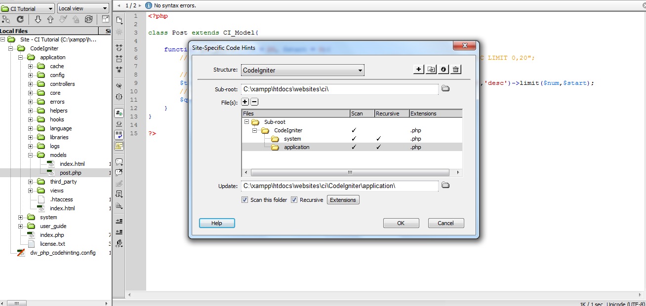 Solved: CodeIgniter code hint in Dreamweaver - Adobe Support Community - 4897318