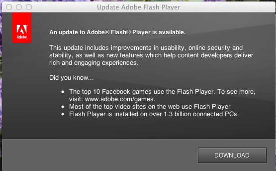 Adobe flash player update notification - Adobe Community - 5400129