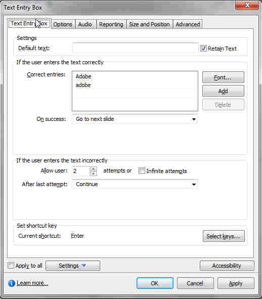 Captivate 4 Text Entry Box skips straight to next ... - Adobe Community ...
