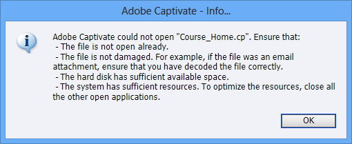 Cant Able To Open Cp Ver 5 File In Captivate 7 Adobe Community