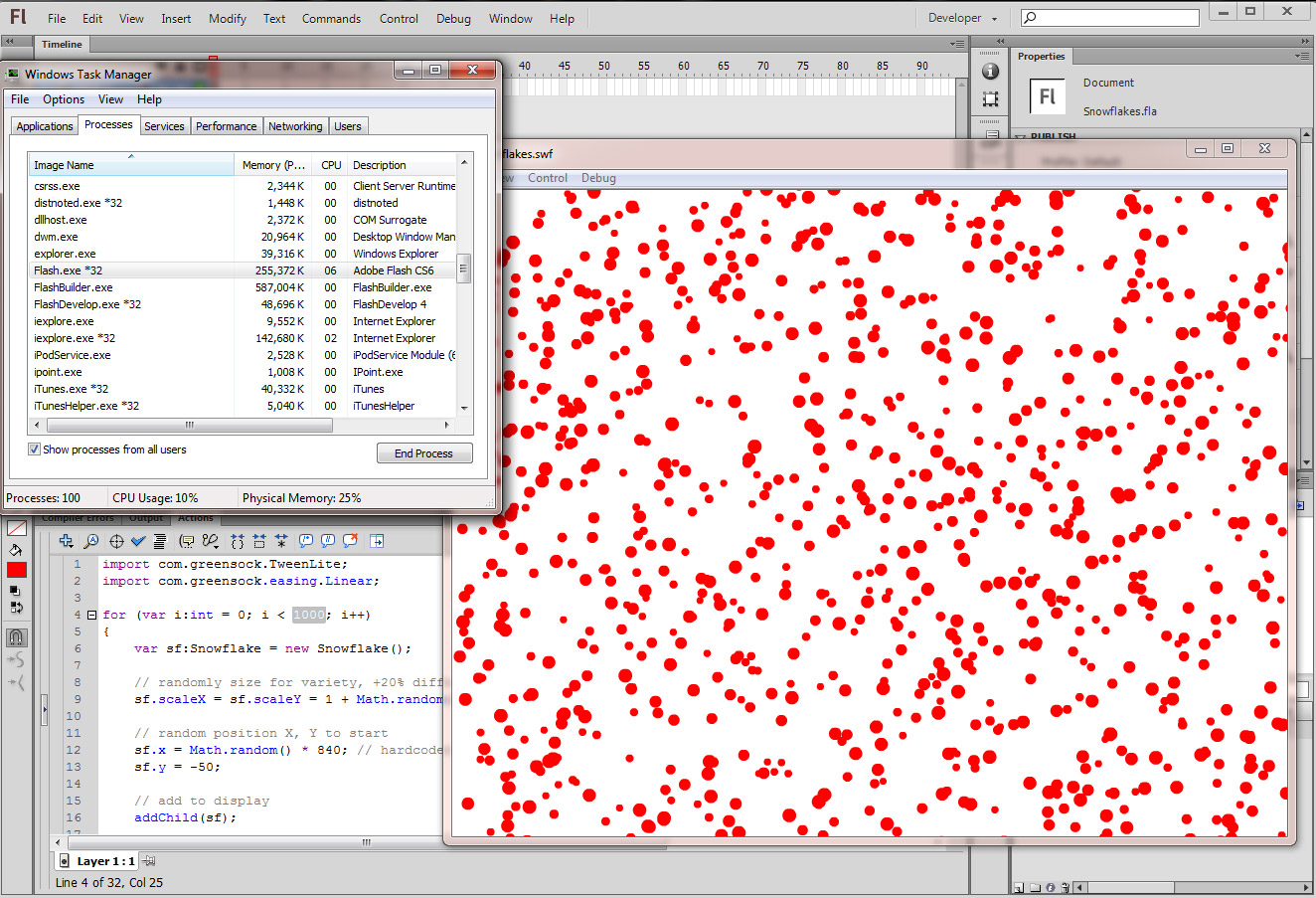 Flash snow effect without causing lag? - Adobe Product Community - 5693077
