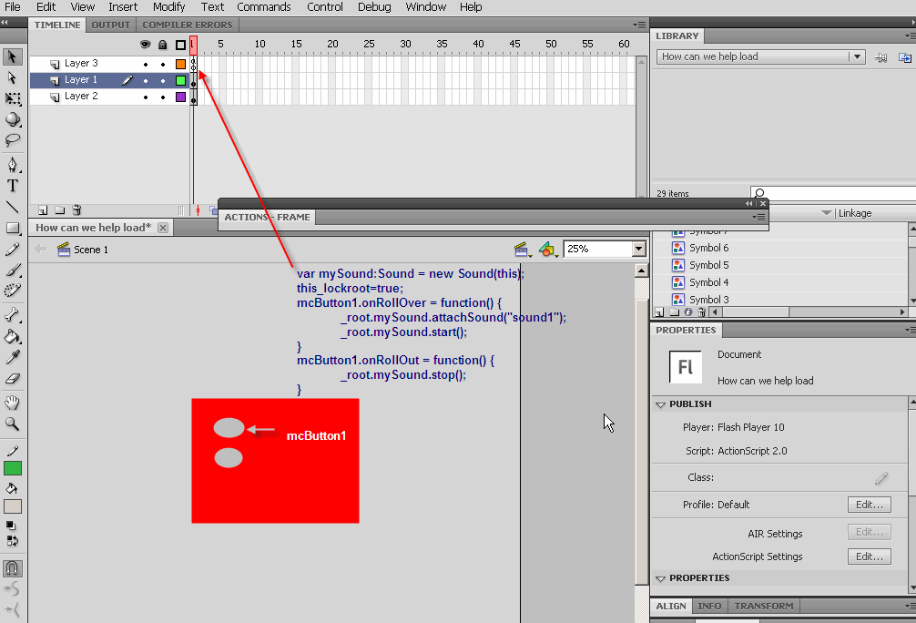 Rollover buttons to play sound using "loadSound" - Adobe Community - 3388241