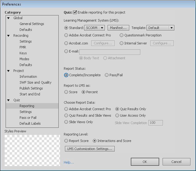 SCORM 1.2 Complete/Pass/Fail Status Reporting - Adobe Community - 3477736