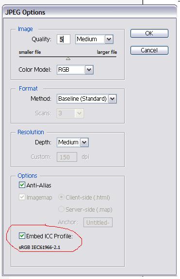 How to set "embed icc Profile" option to export d... - Adobe Product ...