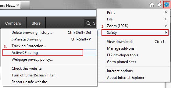 ActiveX Filtering in Internet Explorer - Adobe Support Community - 3530175