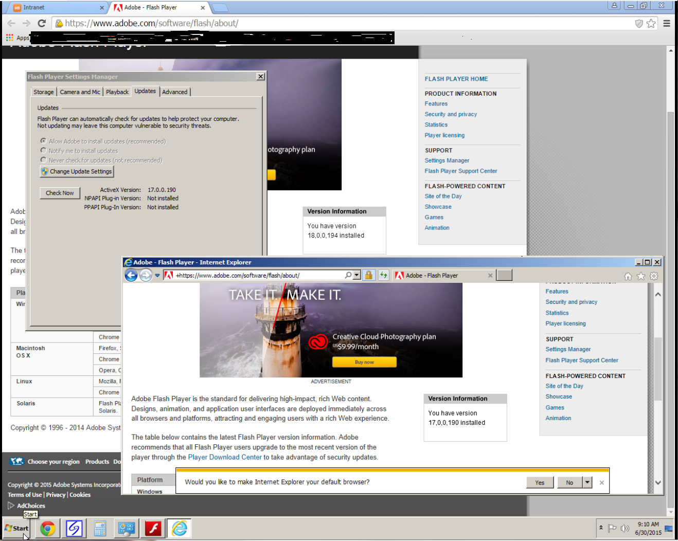 Solved: Is Flash Player Update tied to default browser? -... - Adobe ...