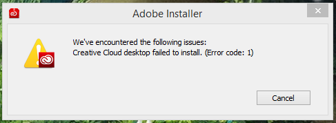 Solved: Adobe Installer Error Code 1 Help - Adobe Community - 7437449