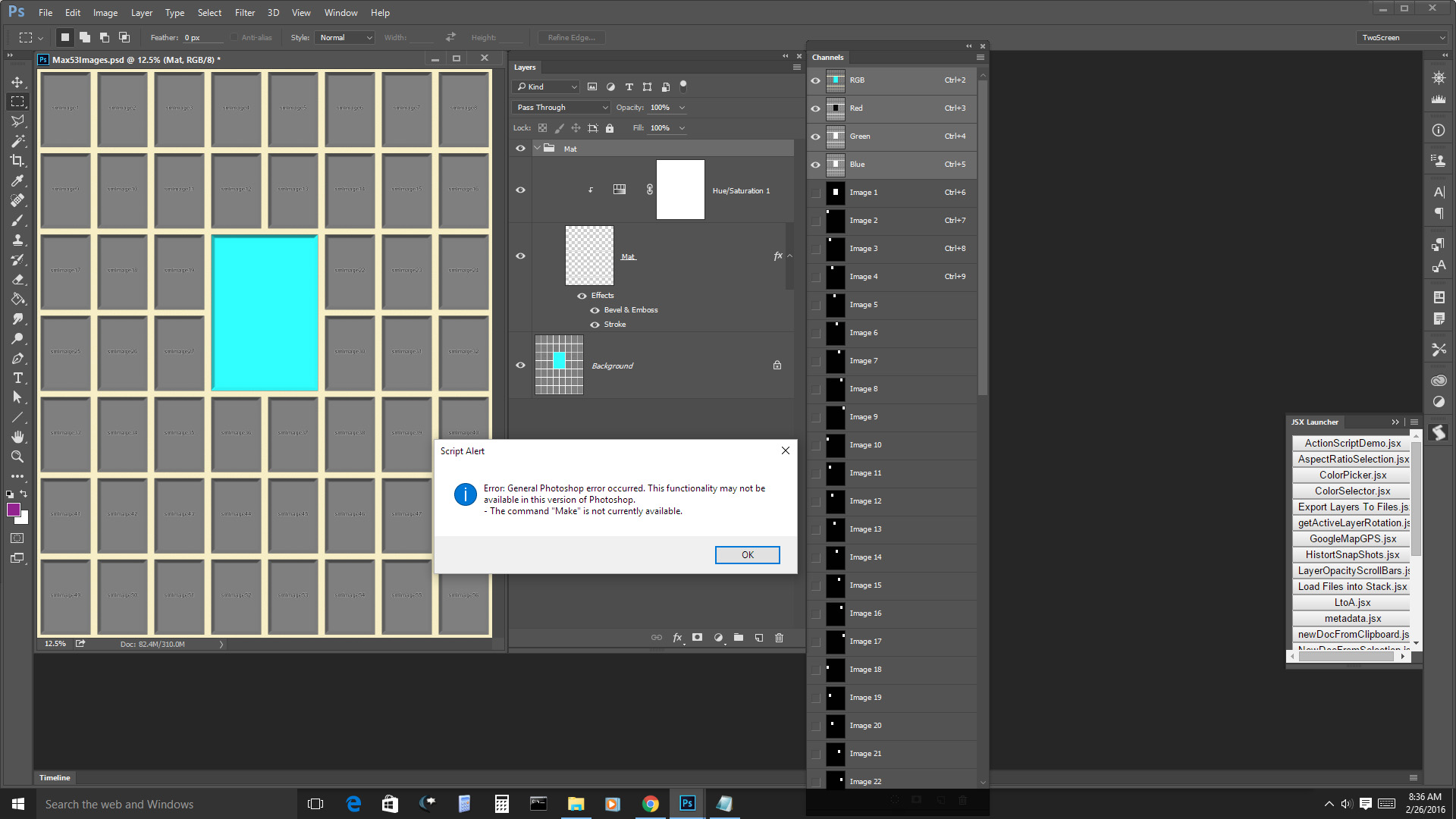 Need a script to make alpha channels from visible ... - Adobe Support ...