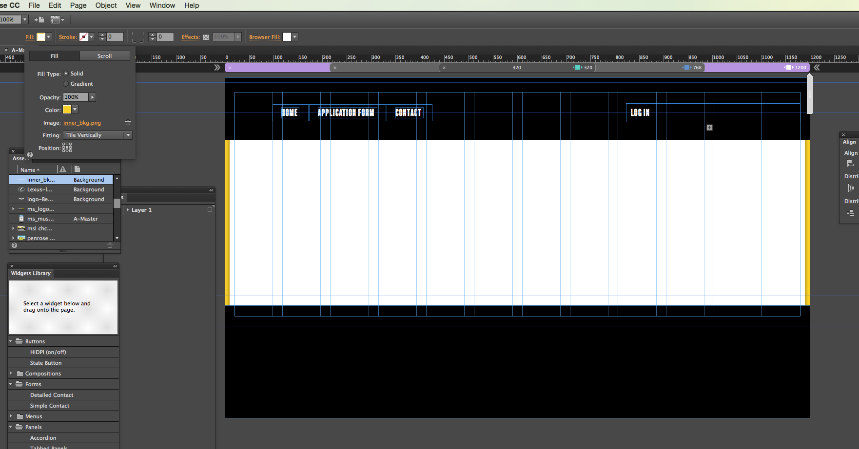 Adobe Muse Content Background with Shadow on brows... - Adobe Product ...