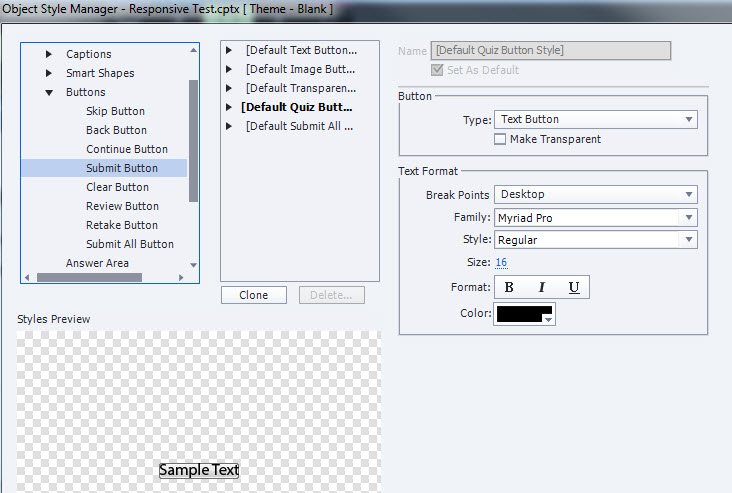Solved: Quiz button text - Centering - Adobe Community - 8268454
