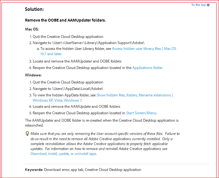 Solved: Re: I have tried deleting files in the OOBE folder... - Adobe ...