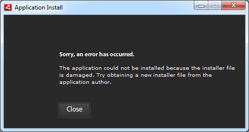 AIR application Installation failed from badge - Adobe Product ...