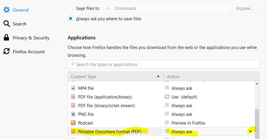 Firefox - how to enable display dialog box option ... - Adobe Product ...