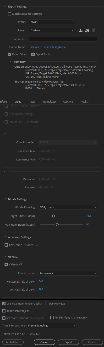 Difference between Premiere Export and Queue to AM... - Adobe Product Community - 11171226