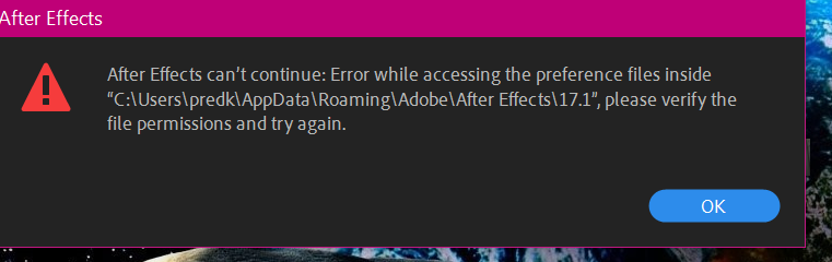 error after effect 17.1 - Adobe Support Community - 11173760