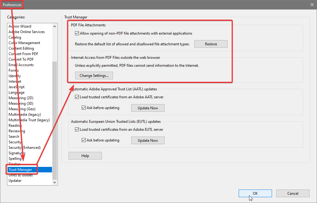Acrobat X Pro Trust Manager Custom Settings not ac... - Adobe Community ...