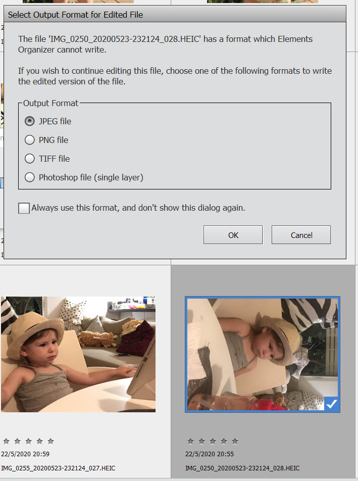 PSE 2020 cannot rotate HEIC images; it converges t... - Adobe Product Community - 11187725