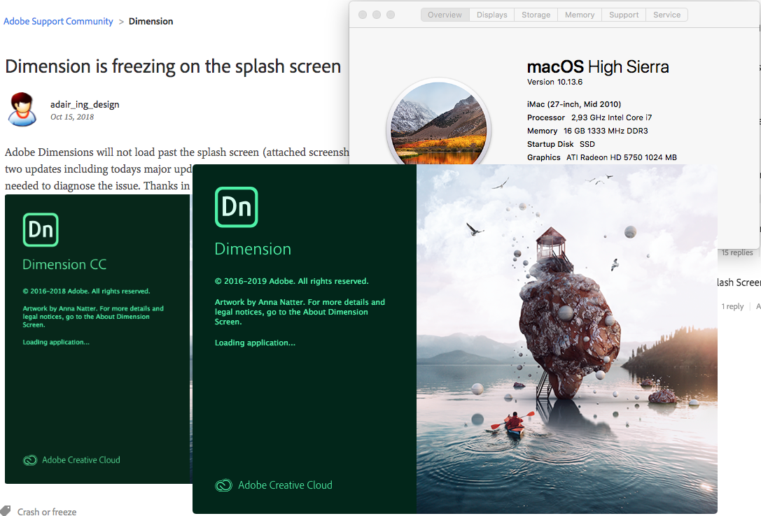 Solved: Dimension is freezing on the splash screen - Adobe Support ...