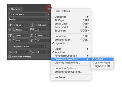 Solved: Changing Text Direction to (Right to Left) in InDe... - Adobe ...