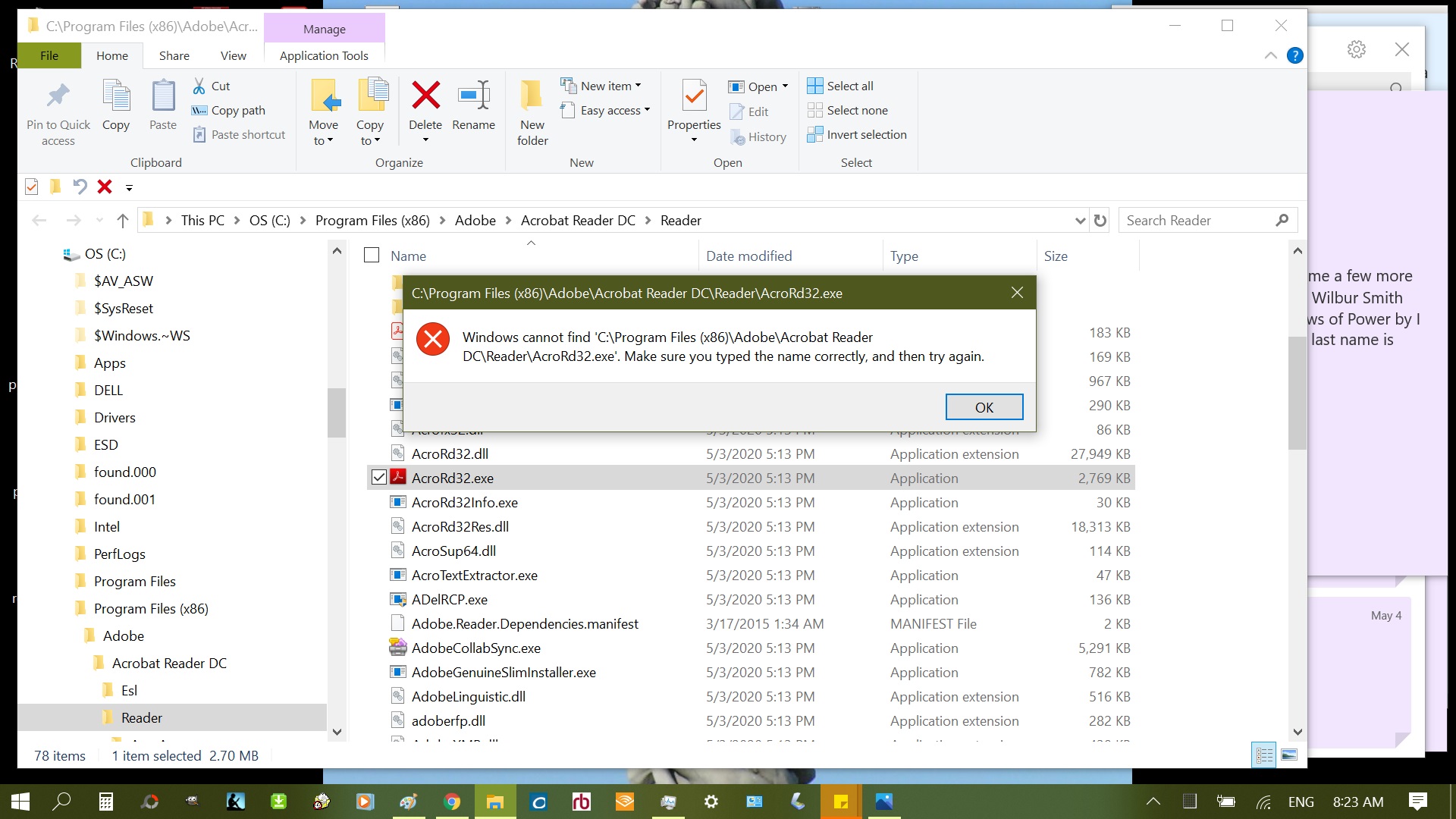 My newly reinstalled Adobe Reader DC will not open... - Adobe Product Community - 11196822
