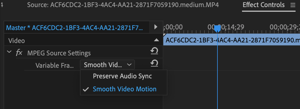 Solved: Variable frame rate mode (under MPEG source settin... - Adobe ...