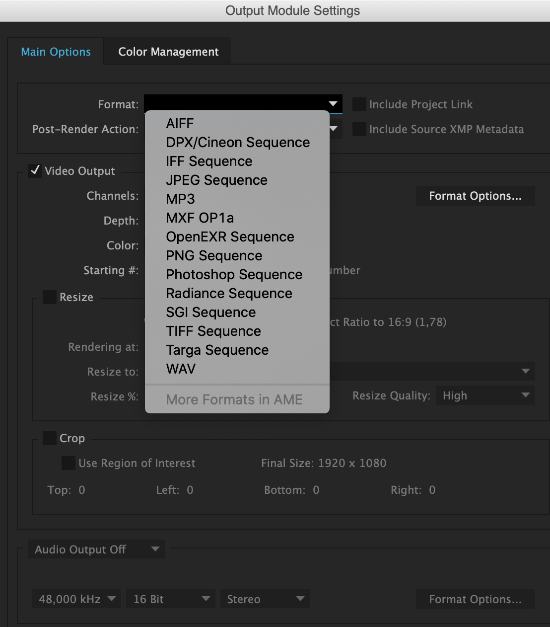 Quicktime Missing from Render, Dynamic Link AE to ... - Adobe Support Community - 11202866