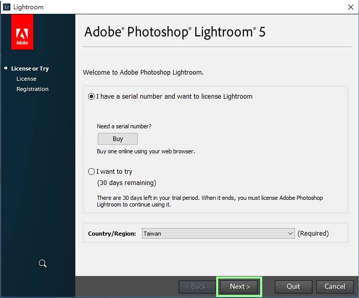 where can I input the serial number in LR5? - Adobe Community - 10660523