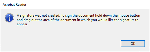 A signature was not created message - Adobe Support Community - 11220249