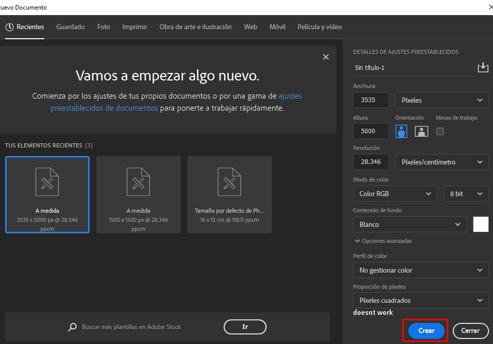 Create new document button doesn't work - Adobe Support Community ...