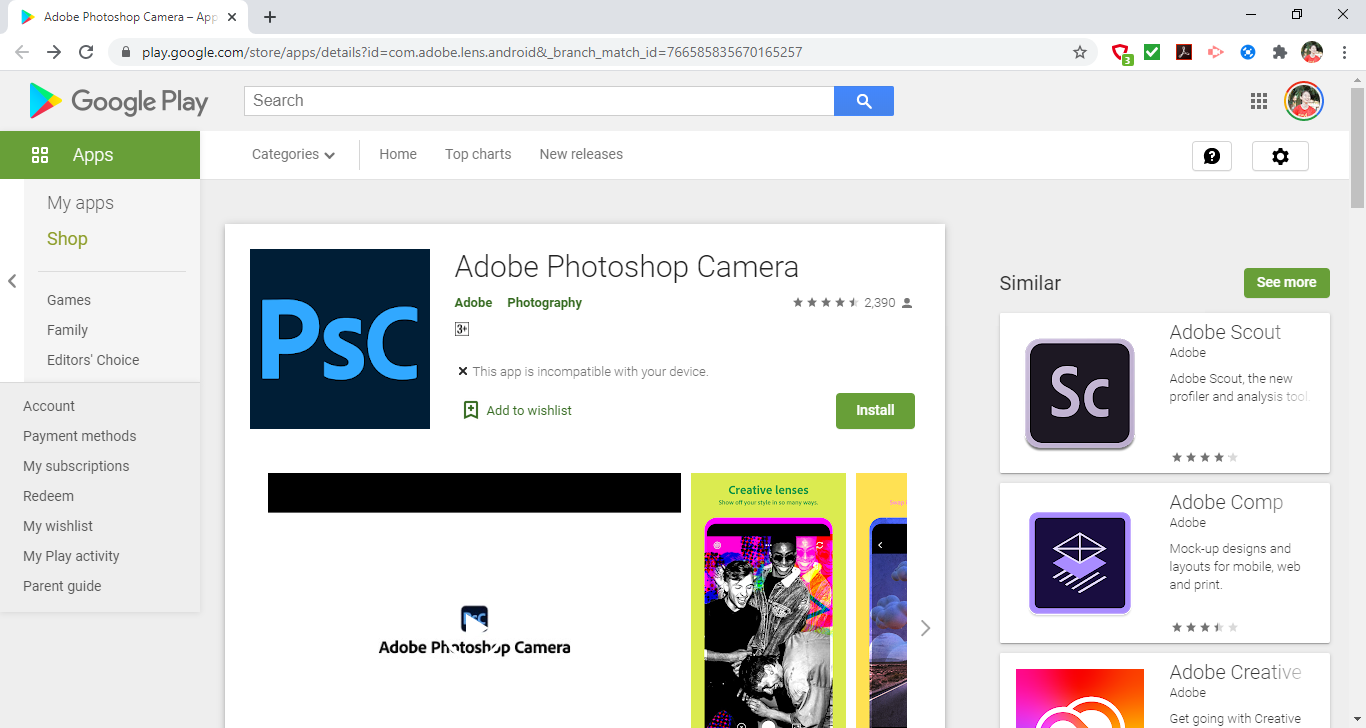 How to install Photoshop Camera App? - Adobe Support Community - 11214378