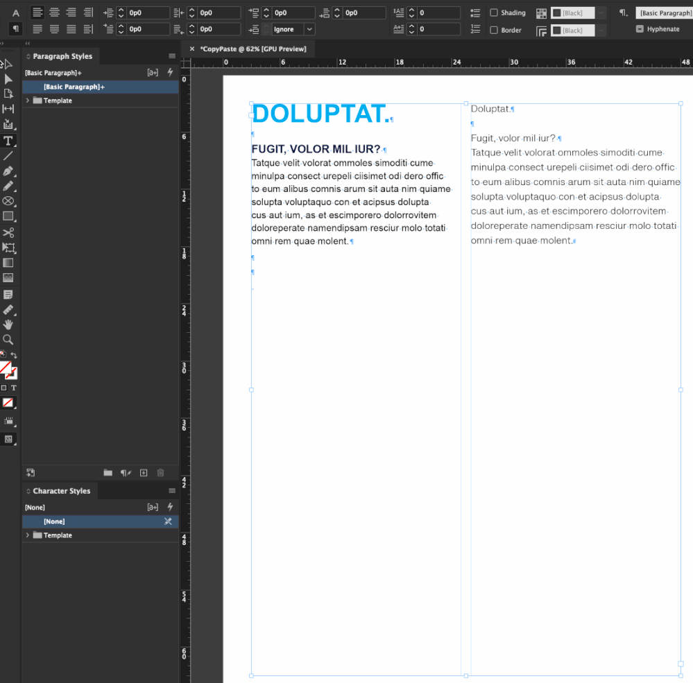 Cut and Paste Within InDesign Removes Formatting - Adobe Community ...