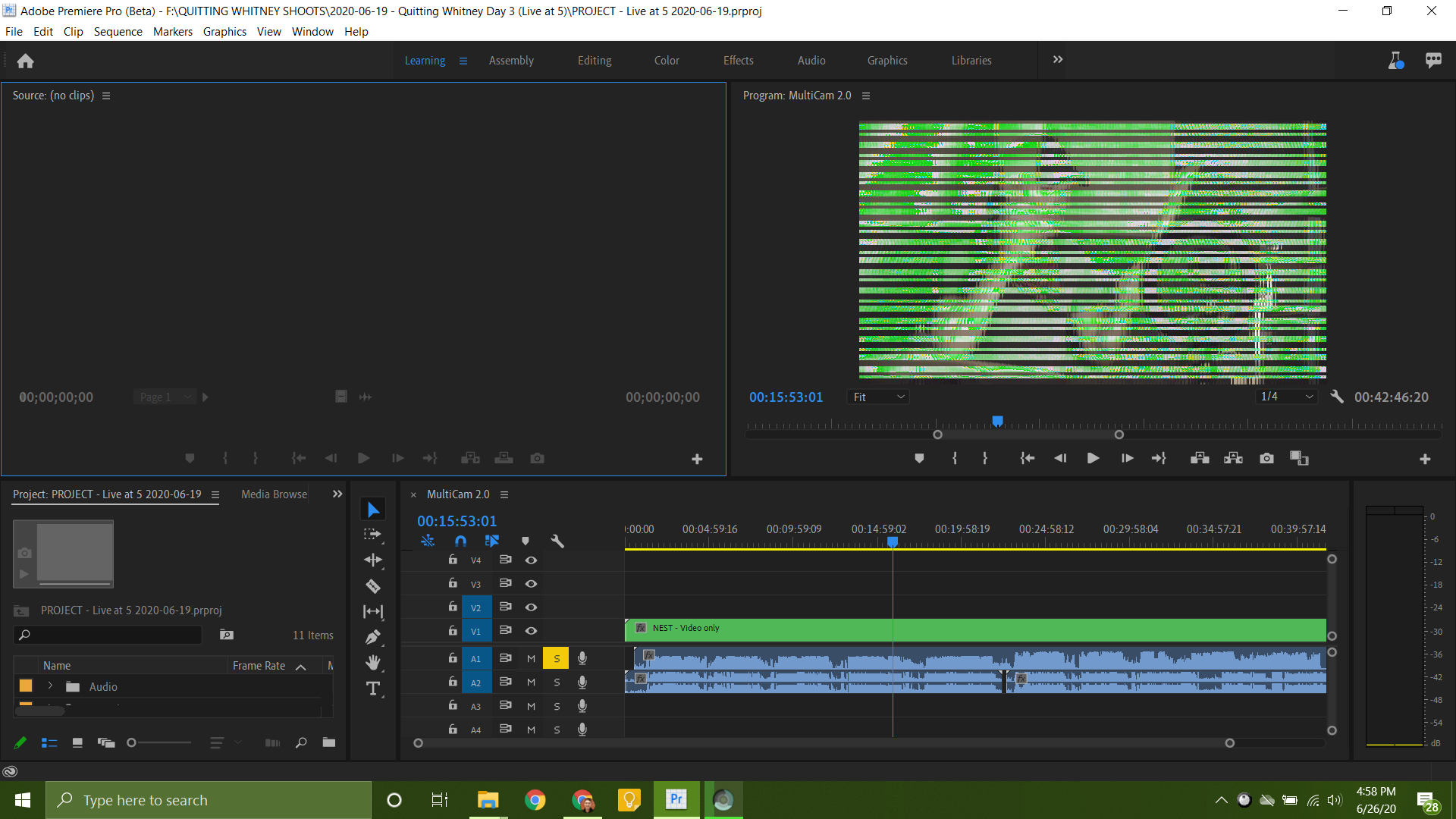 Green lines across Program and Source monitors - Adobe Product ...