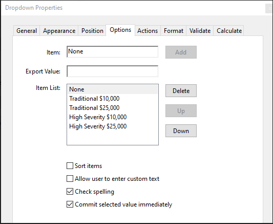 PDF DropDownList will not retain value after reset... - Adobe Product Community - 11247306