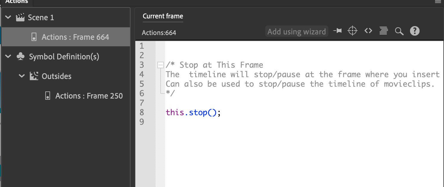 Animate Frames after action - Adobe Support Community - 11250667