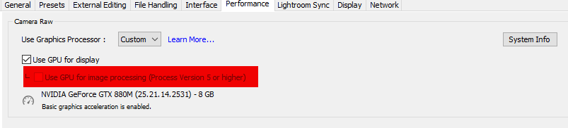 Solved: Use GPU for image processing - Windows 10 - NVIDIA... - Adobe ...