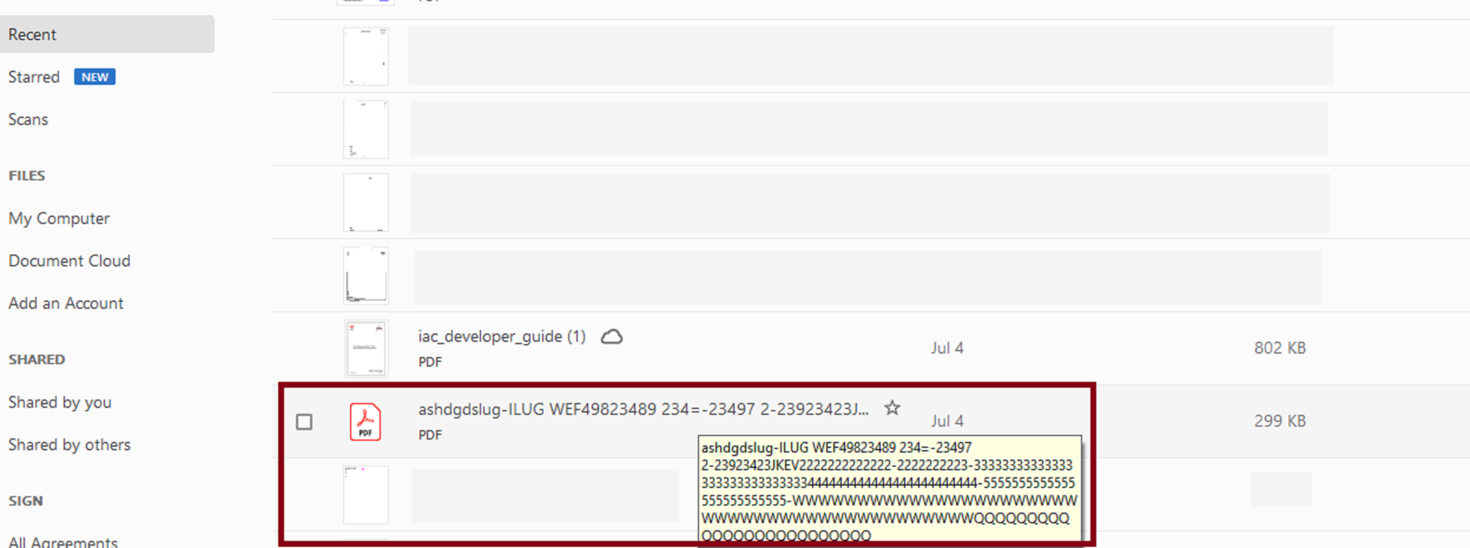 Acrobat recent file view doesn't show complete fil... - Adobe Product ...
